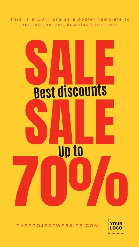 Sale posters to customize online