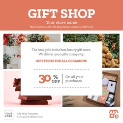 Gift Store: editable templates for banners and posters