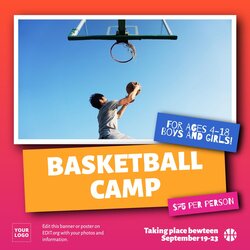 Customize basketball templates and create free flyers and banners