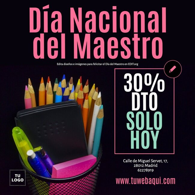 Plantillas de tarjetas para el Día del Maestro editables
