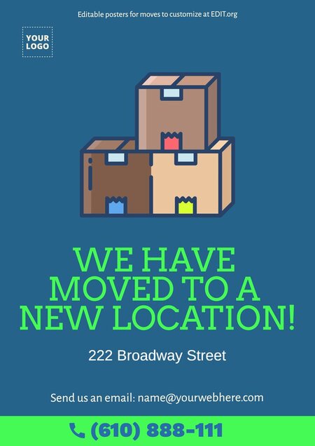 Create a We've Moved sign to print