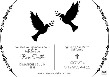 Modèles gratuits d'invitations à un baptême