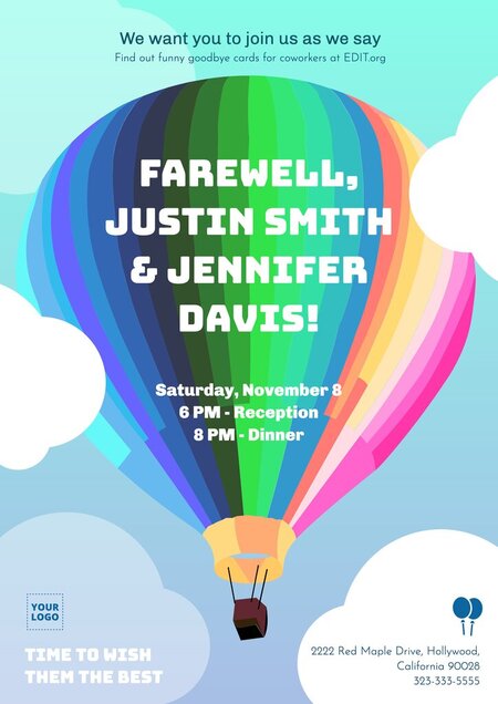 Customize goodbye cards for coworkers