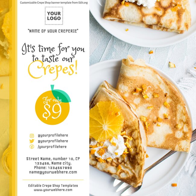 Crepe & Pancake Breakfast Flyer Templates