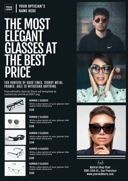 Optical Store Advertisement Poster Templates