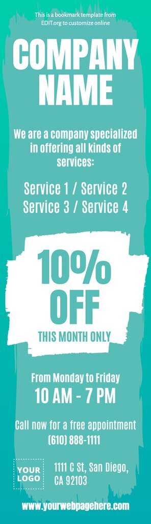 Free bookmark templates online
