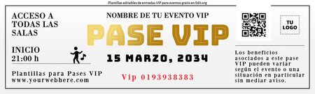 Diseña un Pase VIP con plantillas online