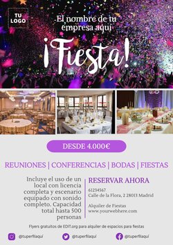 Flyers gratis de Alquiler de Salones de Eventos