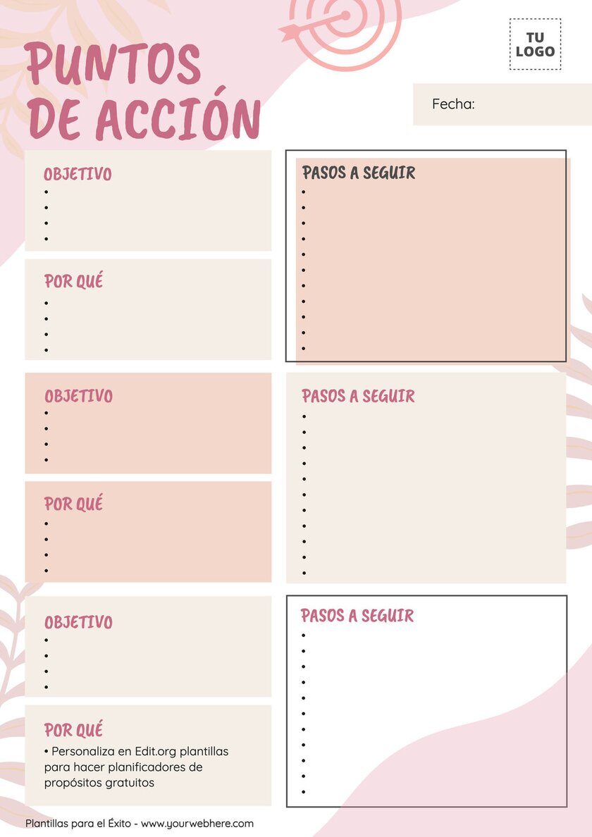 Crea un plan de acción de Metas Personales gratis