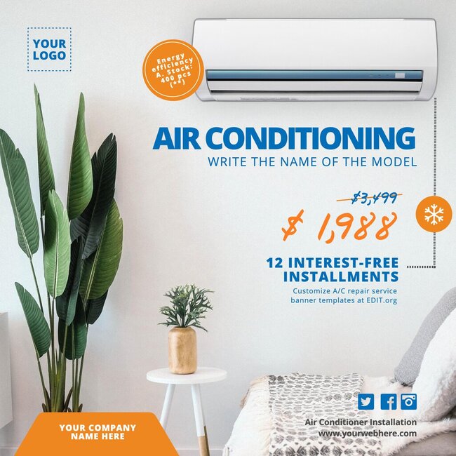 Air Conditioner Banner Designs to Edit Online
