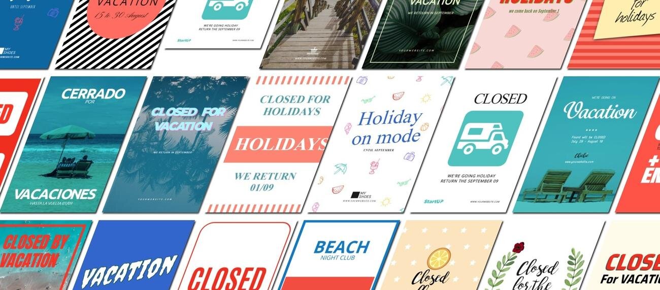 Closed for Vacation templates