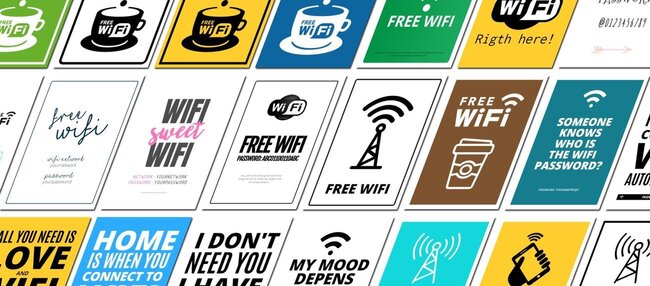 Free WiFi posters for printing