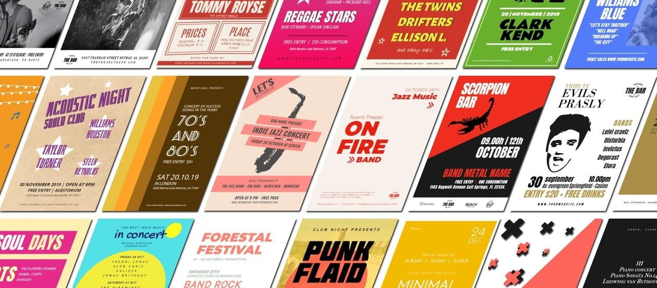 Music concert poster templates