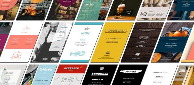 Opening hours templates online